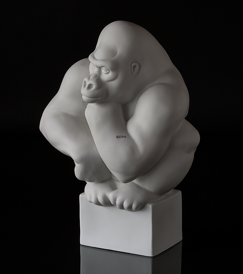 Stor hvid gorilla, Royal Copenhagen abe figur | Nr. 1249083 | DPH Trading