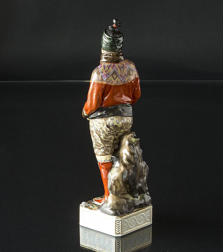 Grønlandsk kvinde, Inuit, overglasur figur, Royal Copenhagen nr. 12224 ...